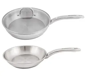 BERGHOFF Belly Shape 3pc 18/10 Ss Fry Pan & Ski Llet Cook Set - One-color
