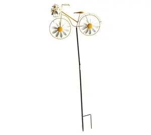 EVERGREEN Metal Bicycle Spinner Garden Stake