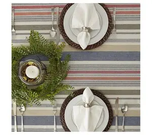 DESIGN IMPORTS Warm Stripe Tablecloth 60x84