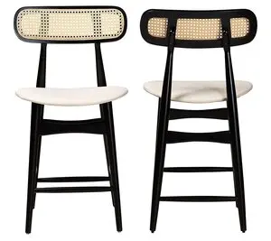 BAXTON STUDIO Tarana Cream Fabric 2-piece Count Er Stool Set