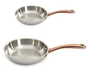 BERGHOFF Ouro Gold 2pc 18/10 Stainless Steel Fr Y Pan Set - Silver