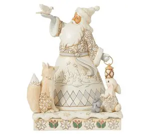 JIM SHORE Woodland Santa Holding Dove Figurine - One-color