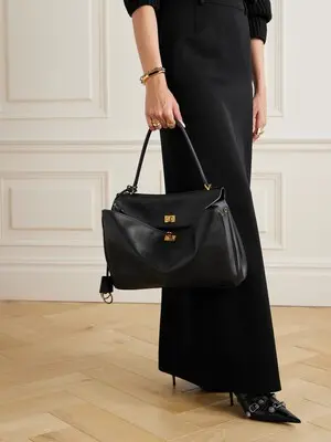 Balenciaga Rodeo Leather Shoulder Bag - Black