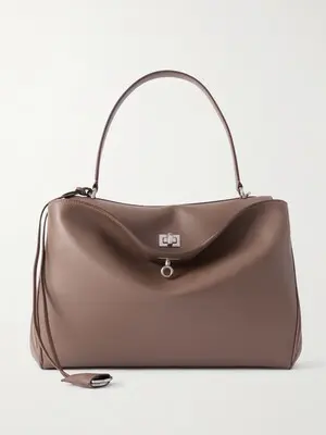 Balenciaga Rodeo Medium Leather Shoulder Bag Gray