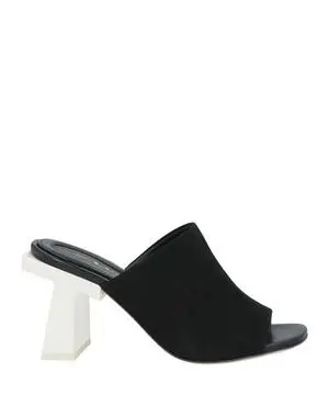Tory Burch Leather Slide Sandals With Geometric Heel