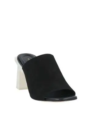 Tory Burch Leather Slide Sandals With Geometric Heel