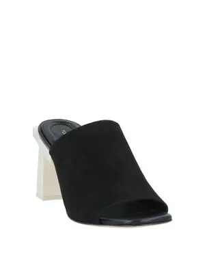 Tory Burch Leather Slide Sandals With Geometric Heel