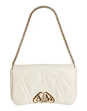 Alexander McQueen Leather Flap Bag - White
