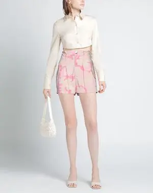 Pinko Light Cotton Camouflage Shorts