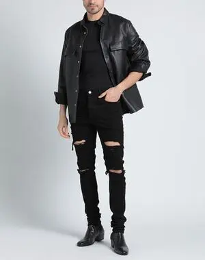 Amiri Skinny Jeans With Leather Trims