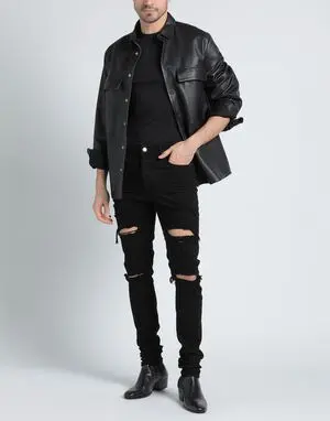 Amiri Skinny Jeans With Leather Trims