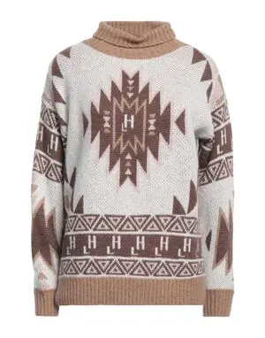 GAËLLE PARIS Multicolor Turtleneck Top - Brown