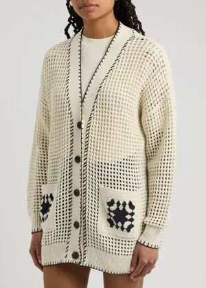 FRAME Open-knit Crochet Cardigan