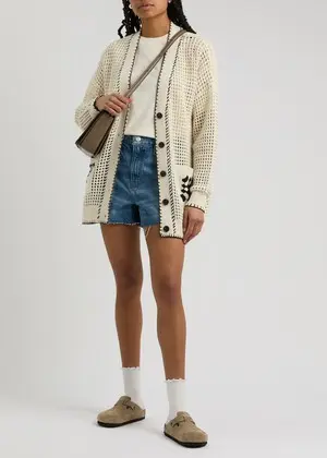 FRAME Open-knit Crochet Cardigan