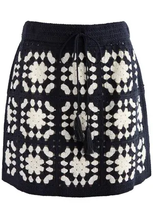 FRAME-Crochet Mini Skirt