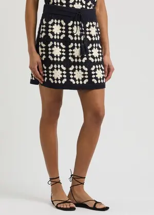 FRAME - Crochet Mini Skirt