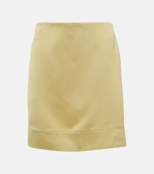 TOTEME High-rise Satin Miniskirt - Green