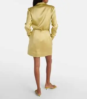 TOTEME High-rise Satin Miniskirt - Green
