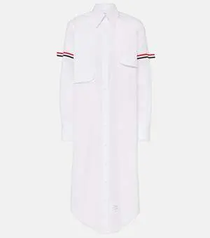 Thom Browne Rwb Stripe Cotton Shirt Dress