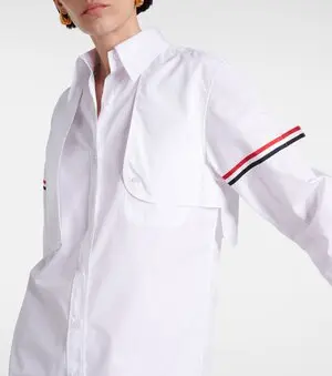 Thom Browne Rwb Stripe Cotton Shirt Dress