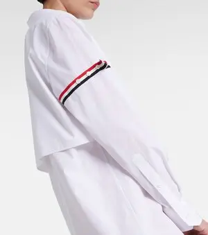 Thom Browne Rwb Stripe Cotton Shirt Dress