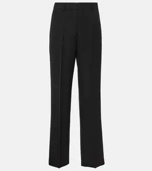 TOTEME High-rise Straight Leg Pants - Black