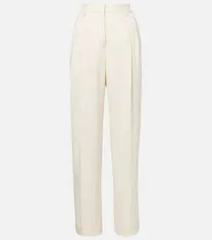TOTEME High-rise Straight Pants - White