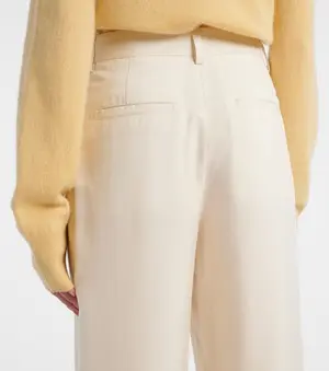 TOTEME High-rise Straight Leg Trousers - White