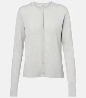 TOTEME Logo Buttoned Cardigan - Grey