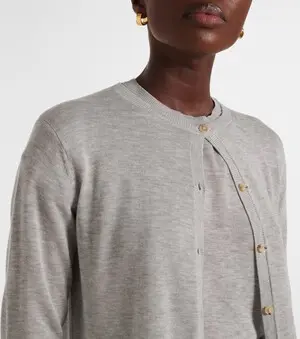 TOTEME Logo Cardigan - Grey