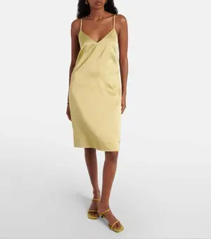 TOTEME Satin Slip Dress - Green