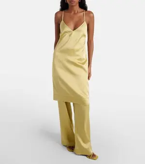 TOTEME Satin Slip Dress - Green
