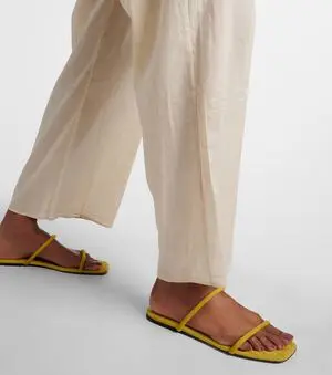 TOTEME The Minimalist Suede Sandals - Yellow