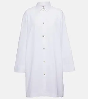 TOTEME Oversized Cotton Shirt Dress - White