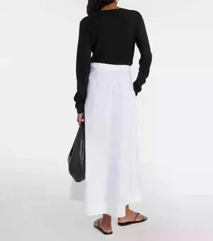 TOTEME High-rise Cotton Maxi Skirt - White