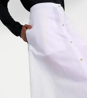 TOTEME High-rise Cotton Maxi Skirt - White