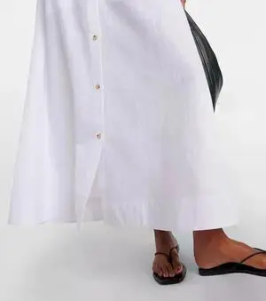 TOTEME High-rise Cotton Maxi Skirt - White