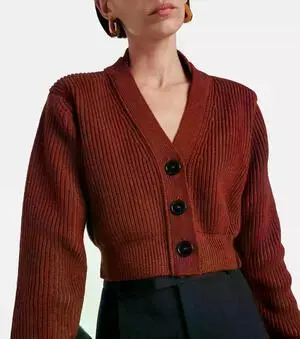 Victoria Beckham Cropped Wool-blend Cardigan