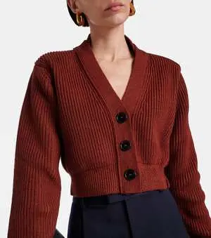 Victoria Beckham Cropped Wool-blend Cardigan