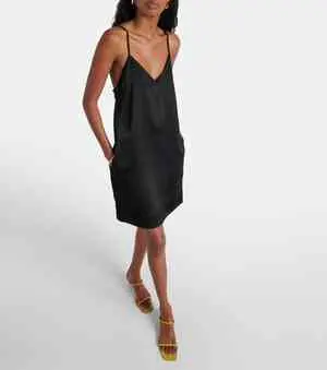 TOTEME Satin Slip Dress - Black
