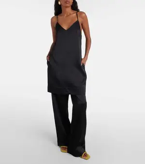 TOTEME Satin Slip Dress - Black