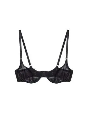 FLEUR DU MAL Bouquet Lace Scooped Balconette - Black