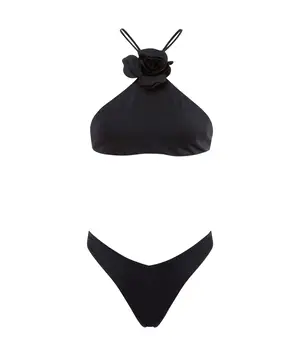 Philosophy Di Lorenzo Serafini Bikini With Bijoux Floral Brooch - Black