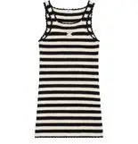 Celine Triomphe Striped In Crocheted Cotton Mini Dress - Stripe