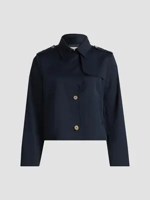 FRAME Cotton Trench Jacket - Navy