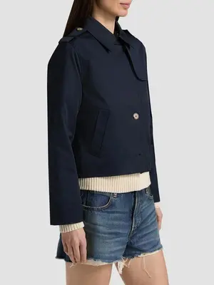 FRAME Cotton Trench Jacket - Navy