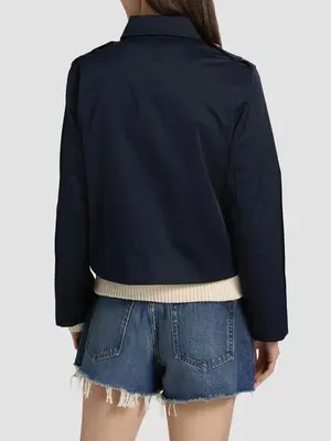 FRAME Cotton Trench Jacket - Navy