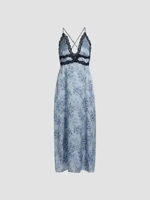 Cami Nyc Roya Floral Silk Slip Midi-dress - Primavera Shadow
