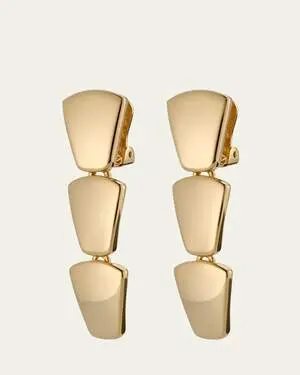 BEN-AMUN Pueblo Geometric Drop Clip-on Earrings - Gold