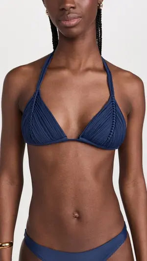 PQ SWIM Isla Triangle Bikini Top - Navy